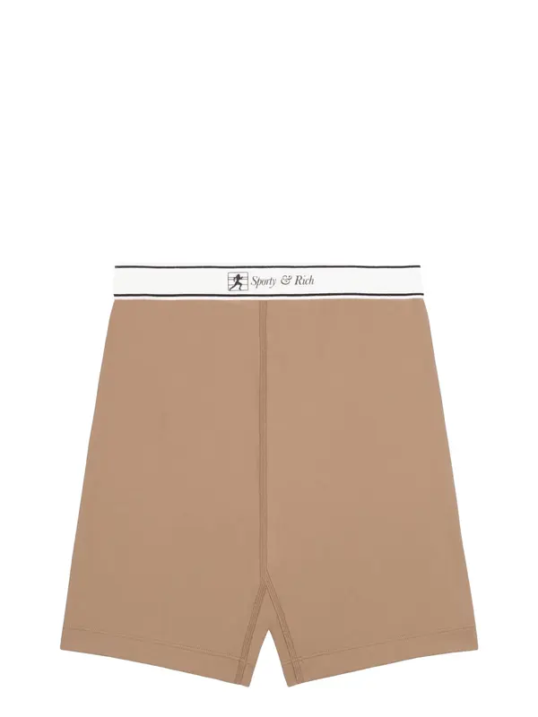 SPORTY & RICH Runner Script Biker Short - Neutrals