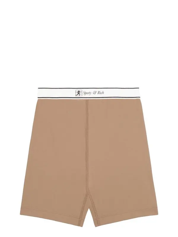 SPORTY & RICH Runner Script Biker Short - Neutrals