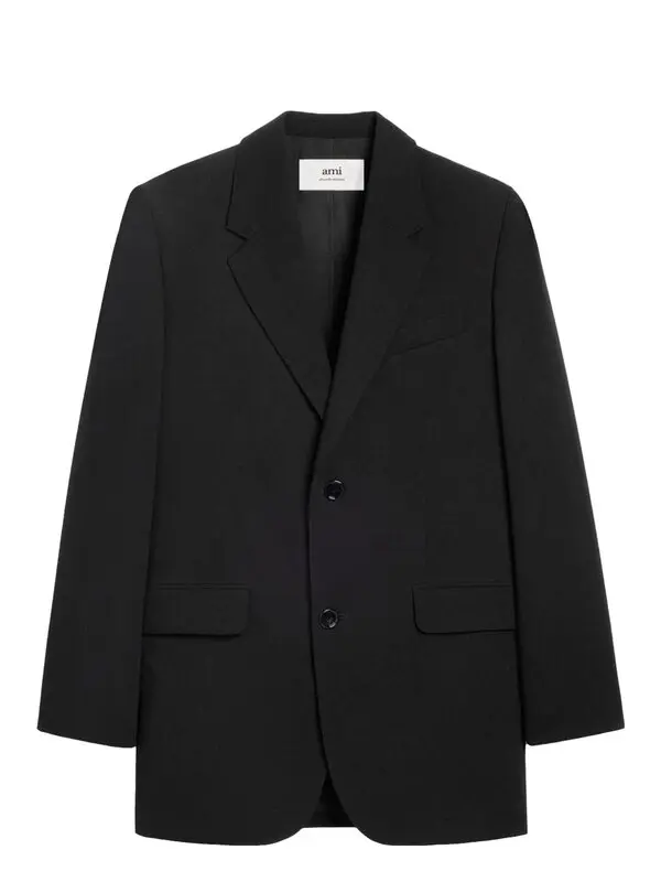 Ami Single-breasted Virgin Wool Blazer - Black