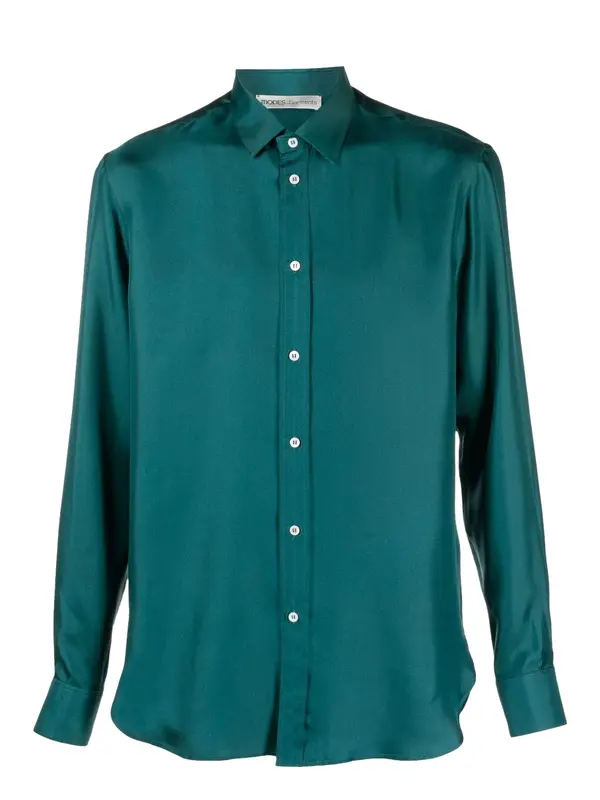 MODES Buttoned Silk Shirt - Green
