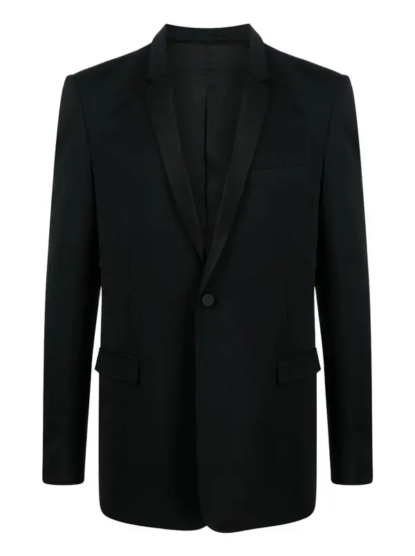 MODES Satin-trim Single-breasted Blazer - Black