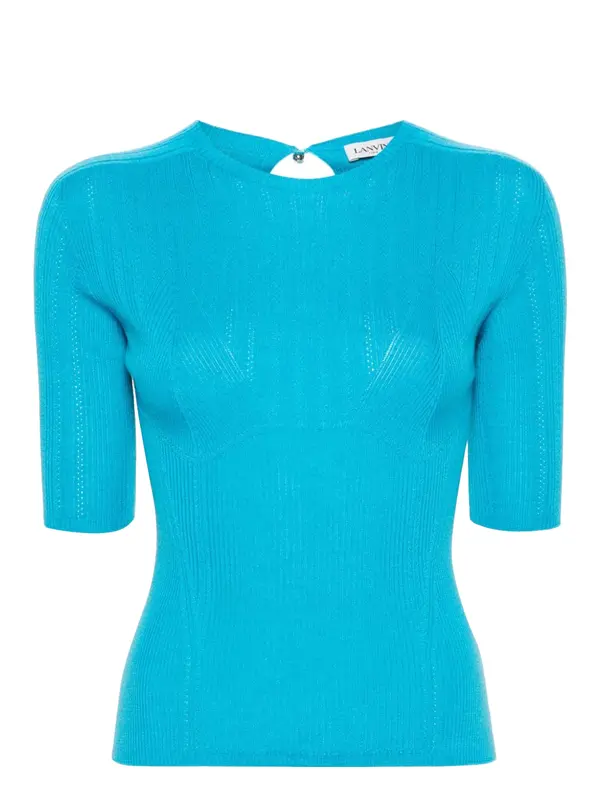 LANVIN Panelled Knitted Top - Blue