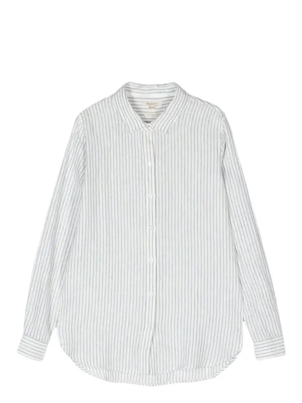 Barbour Marine Striped Linen Shirt - Black