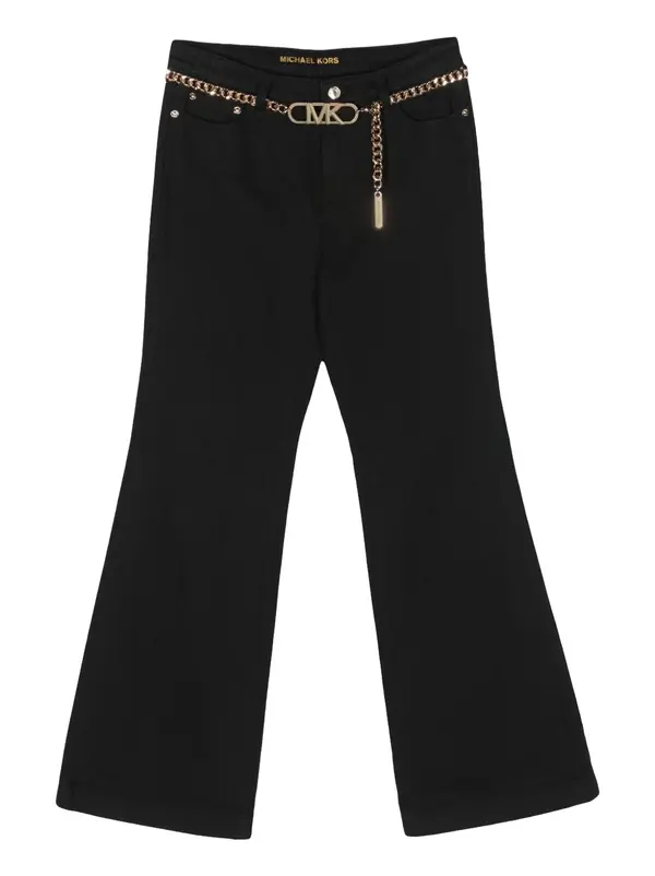 Michael Kors Chain-belt Flared Jeans - Black