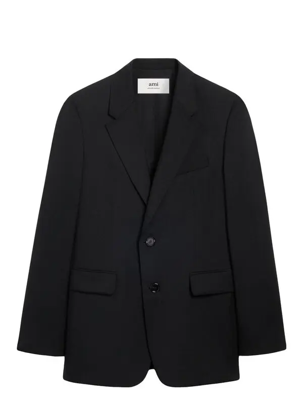 Ami Single-breasted Virgin Wool Blazer - Black