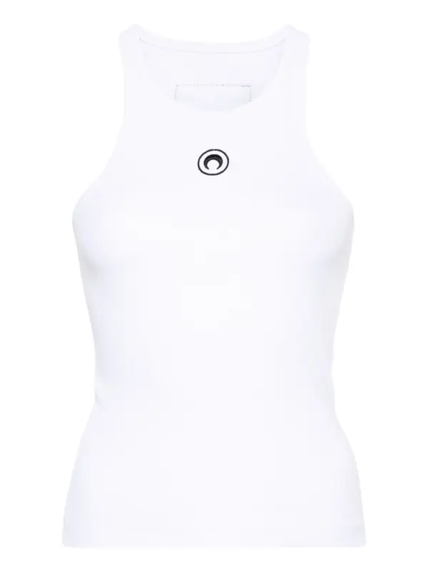 MARINE SERRE Crescent Moon Tank Top - White