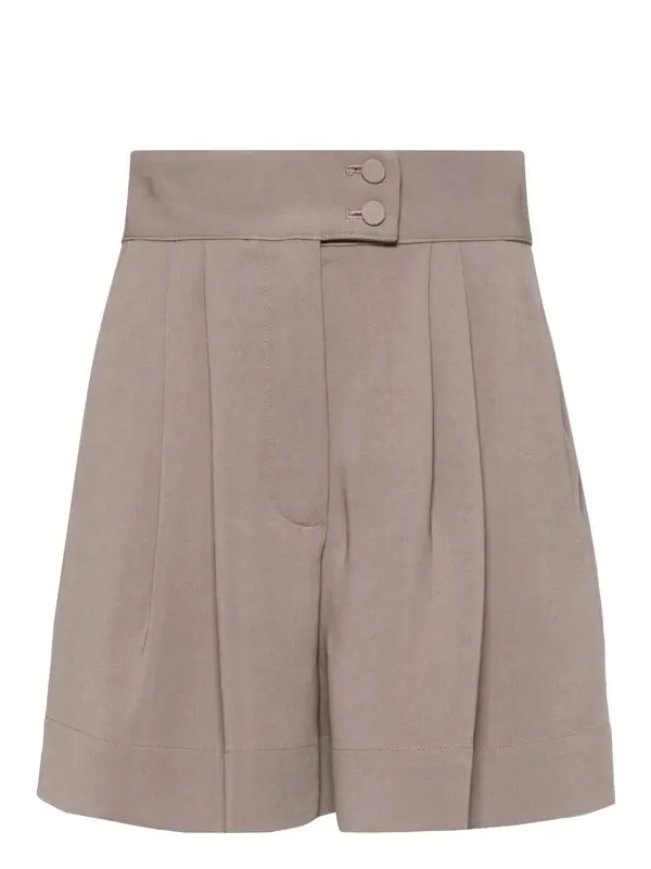 STYLAND Pleated High-waist Tailored Shorts - Grey