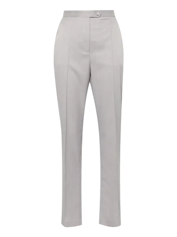 STYLAND Pinstriped High-waist Tailored Trousers - Grey