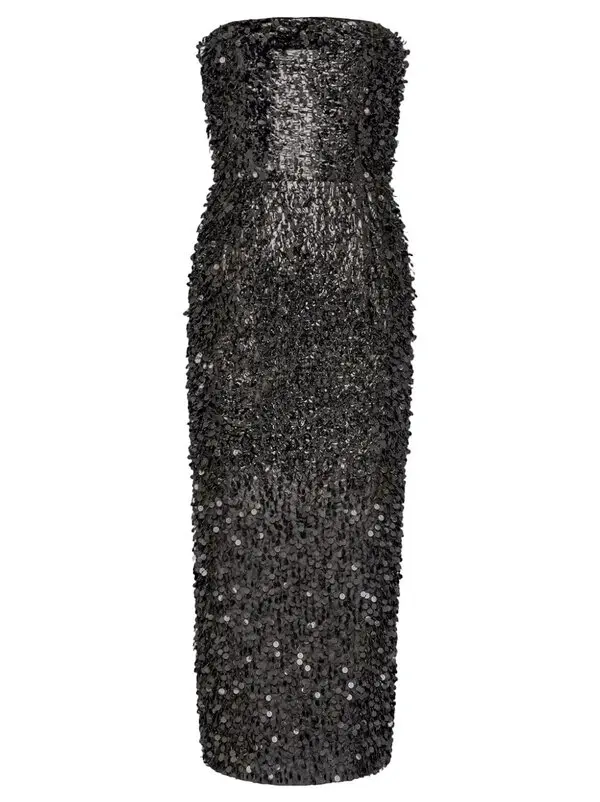 MAISON MARGIELA Hand-embroidered Sequin Midi Dress - Black