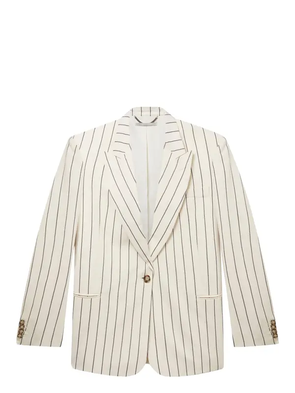 Stella McCartney Pinstriped Single-breasted Blazer - White