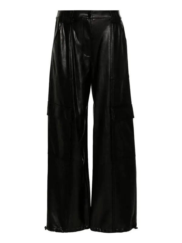 Simkhai Faux-leather Cargo Trousers - Black