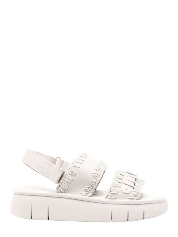 Mou Bounce Suede Flatform Sandals - White