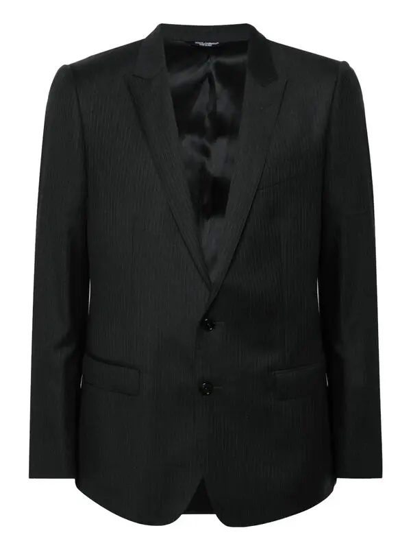 Dolce & Gabbana Pinstriped Virgin-wool Blazer - Black