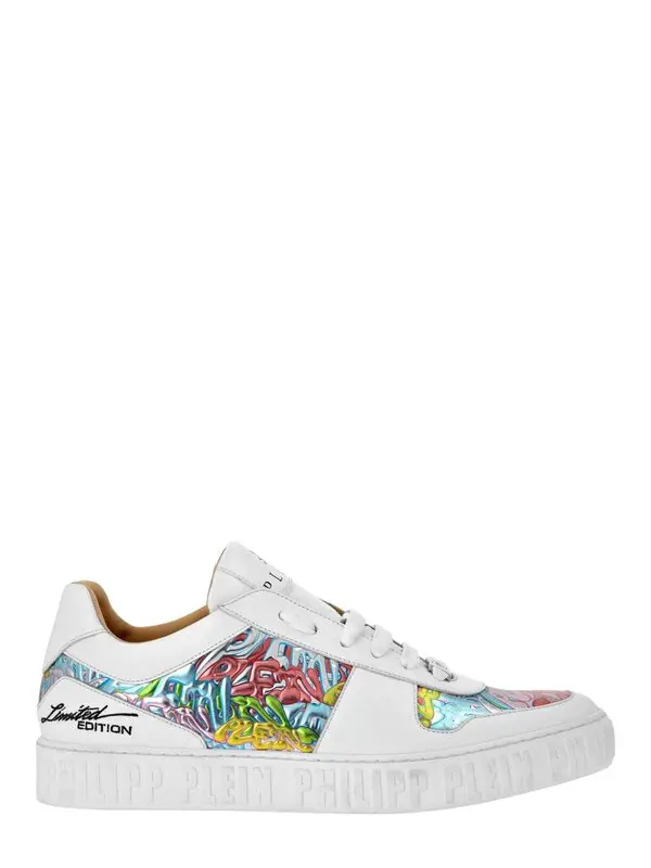 Philipp Plein Graffiti-print Lace-up Sneakers - White