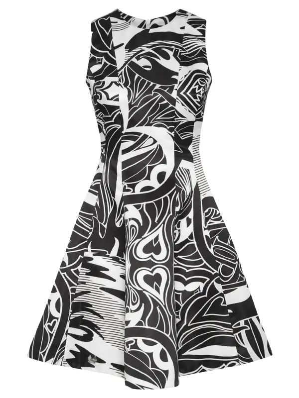 Philipp Plein Graphic-print Duchess Mini Dress - Black