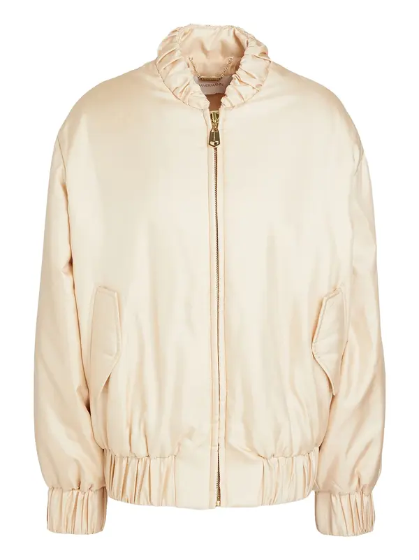 Zimmermann Silk-twill Padded Bomber Jacket - Beige