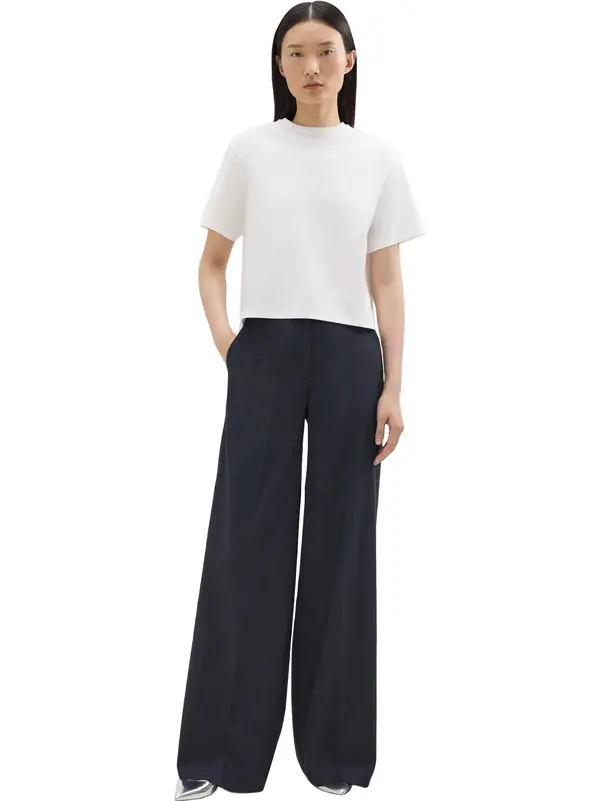 Theory High-waist Wide-leg Linen Trouser - Concord