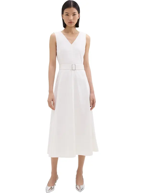 Theory V-neck Volume Dress - White