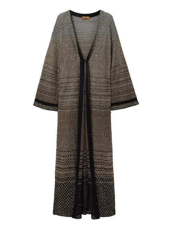 Missoni Sequined Striped Metallic Crochet-knit Cardigan - Multi