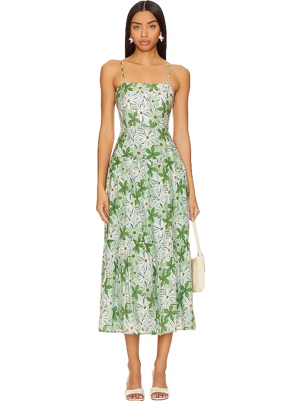 Minkpink Margaux Maxi Dress - Green & White Floral