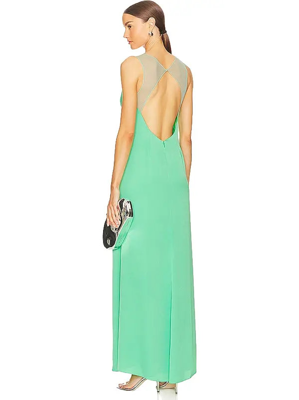 Bcbgmaxazria Sleeveless Cut Out Gown - Green