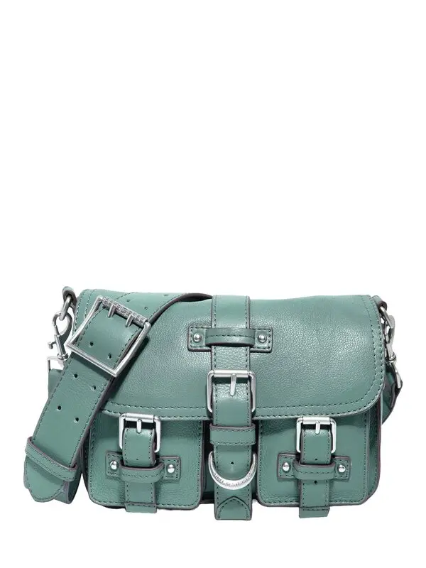 AIMEE Saddle Up Leather Crossbody Bag - Moss Green