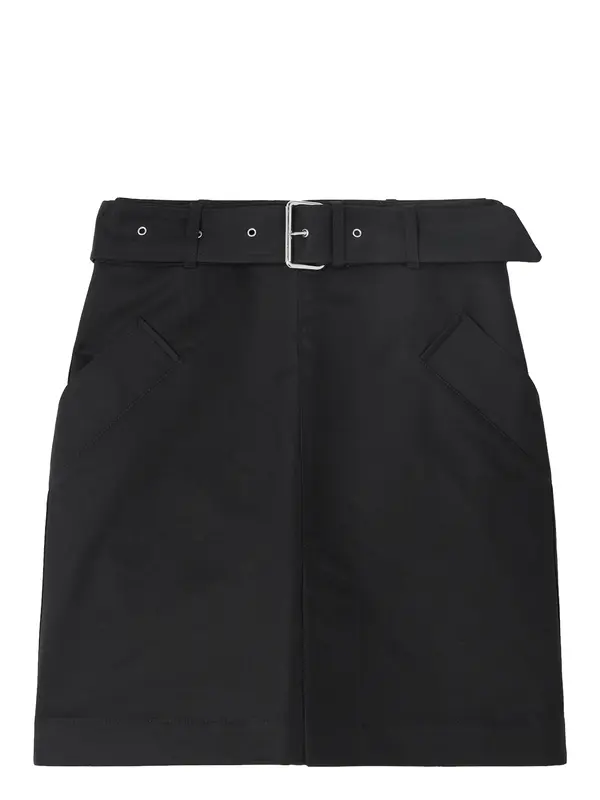 TOTÊME Belted Cotton-gabardine Mini Skirt - Black