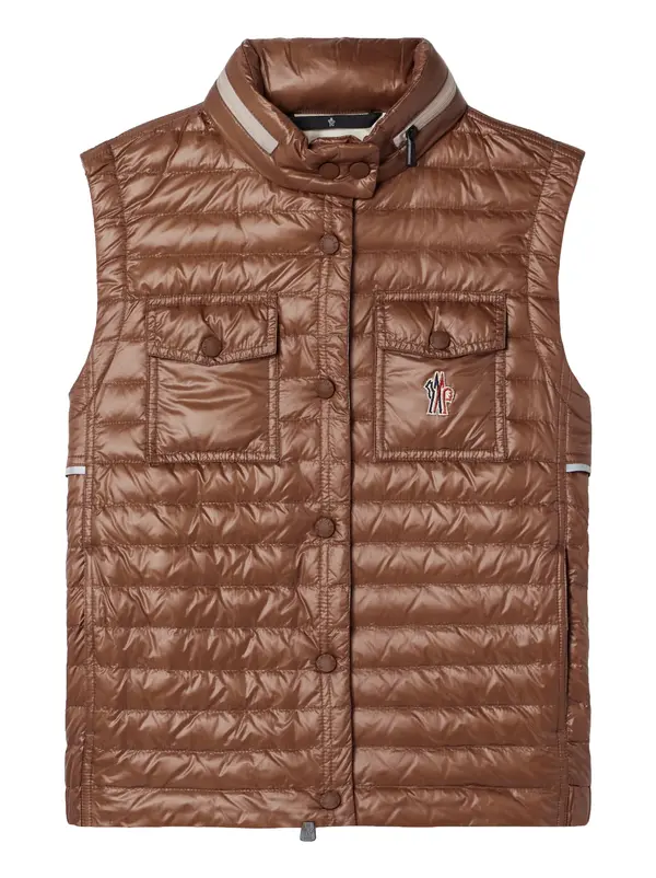 Moncler Gumaine Quilted Ripstop Down Vest - Brown