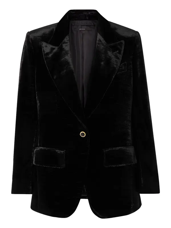 TOM FORD Wool-blend Velvet Blazer - Black