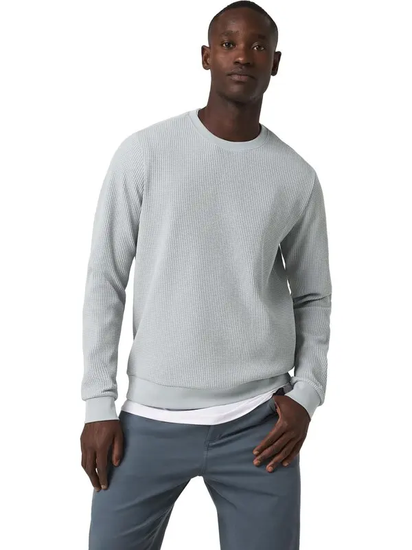 Vuori Tech Waffle Crewneck Shirt - Sea Fog