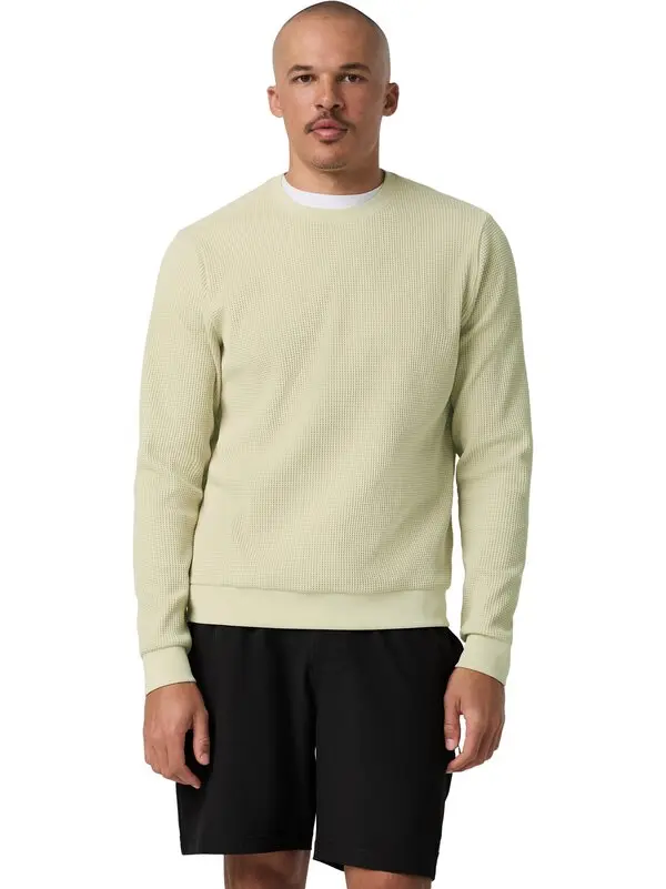 Vuori Tech Waffle Crewneck Shirt - Seed