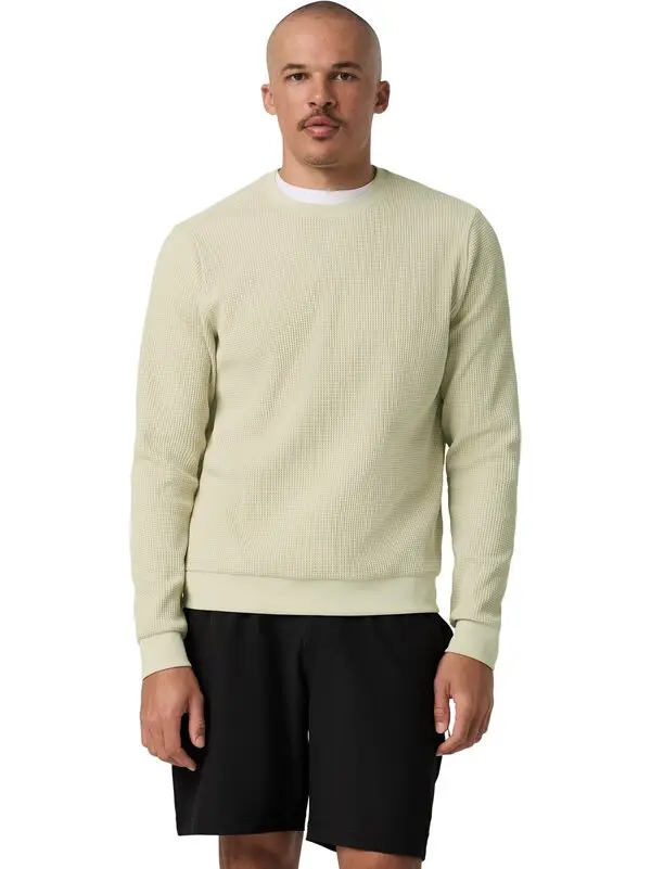 Vuori Tech Waffle Crewneck Shirt - Seed