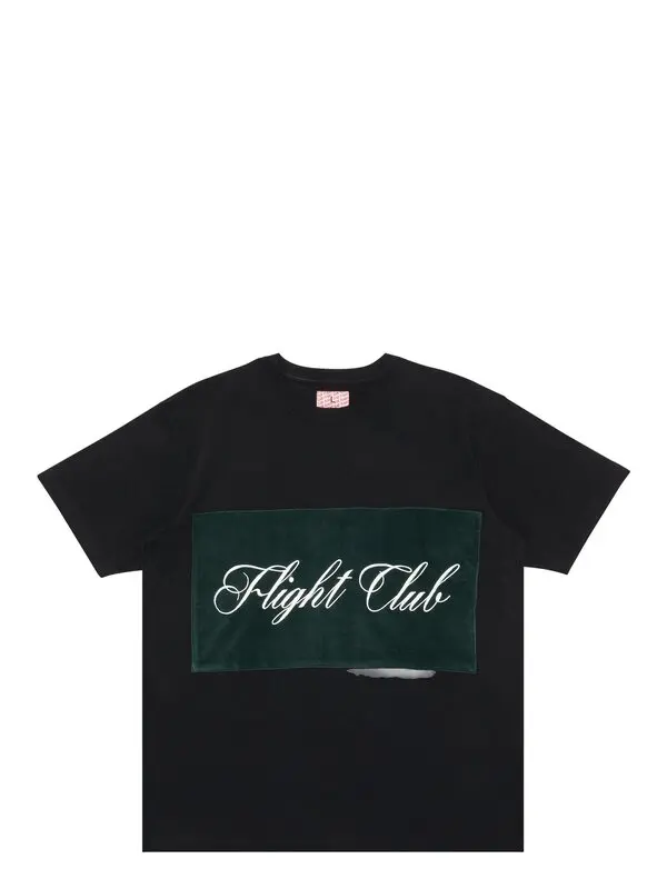 FLIGHT CLUB Script T-shirt /velour Green - Black