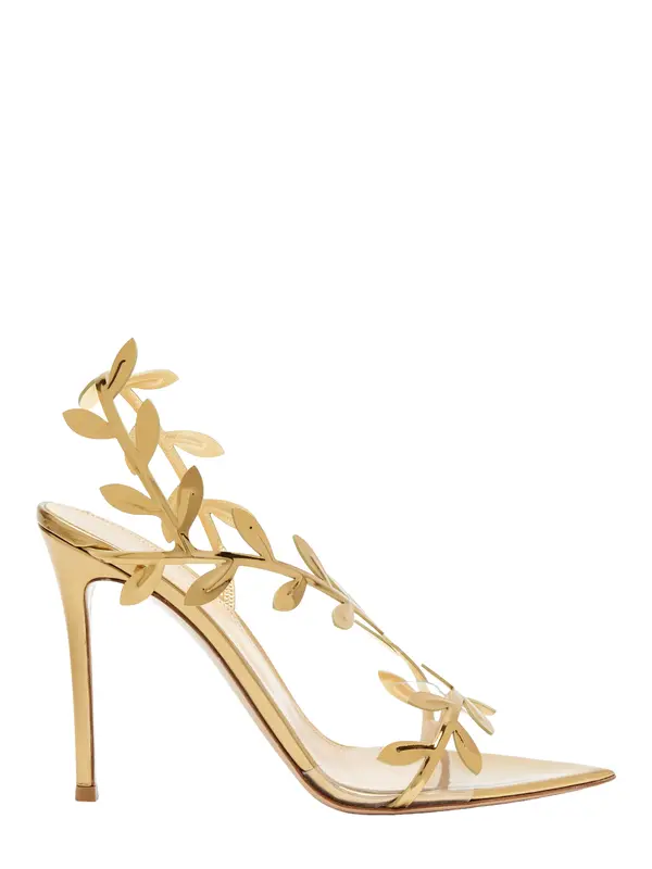 GIANVITO ROSSI Flavia 105 Metallic Leather Sandals - Gold