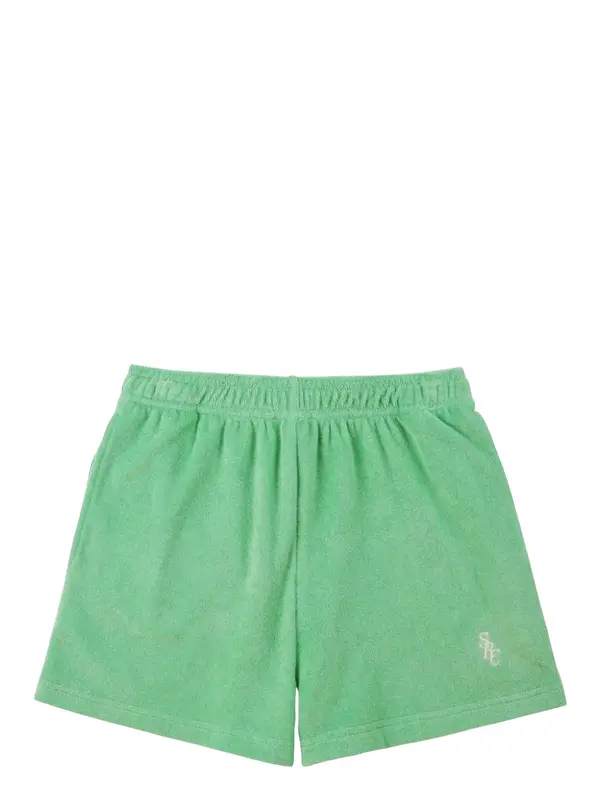 SPORTY & RICH Cotton Track Shorts - Green