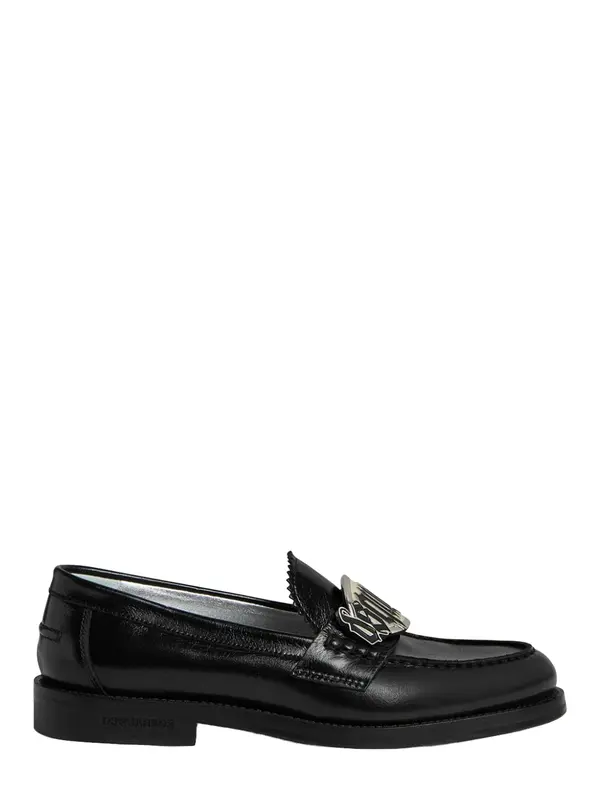 Dsquared2 Logo-plaque Leather Loafers - Black