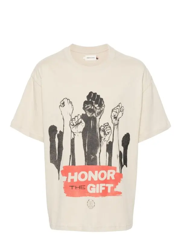 HONOR THE GIFT Dignity Cotton T-shirt - Neutrals