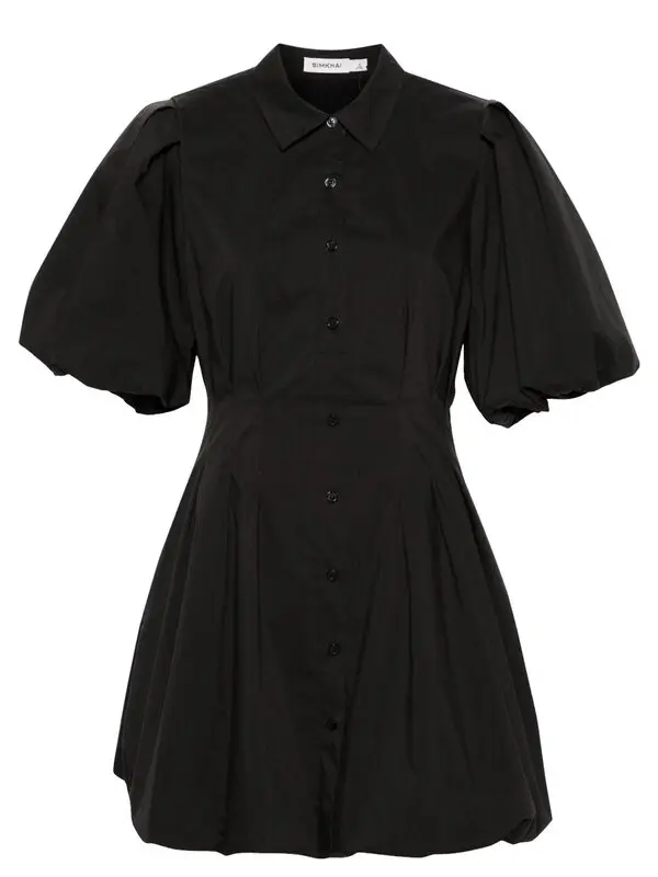 Simkhai Signature Cleo Shirt Mini Dress - Black
