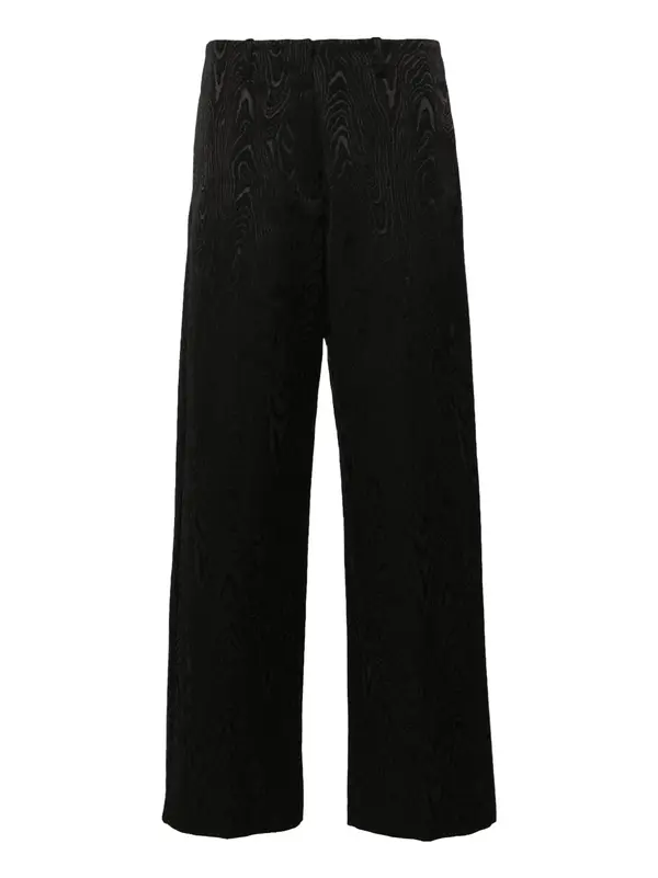 FORTE_FORTE Patterned Jacquard Straight-leg Trousers - Black