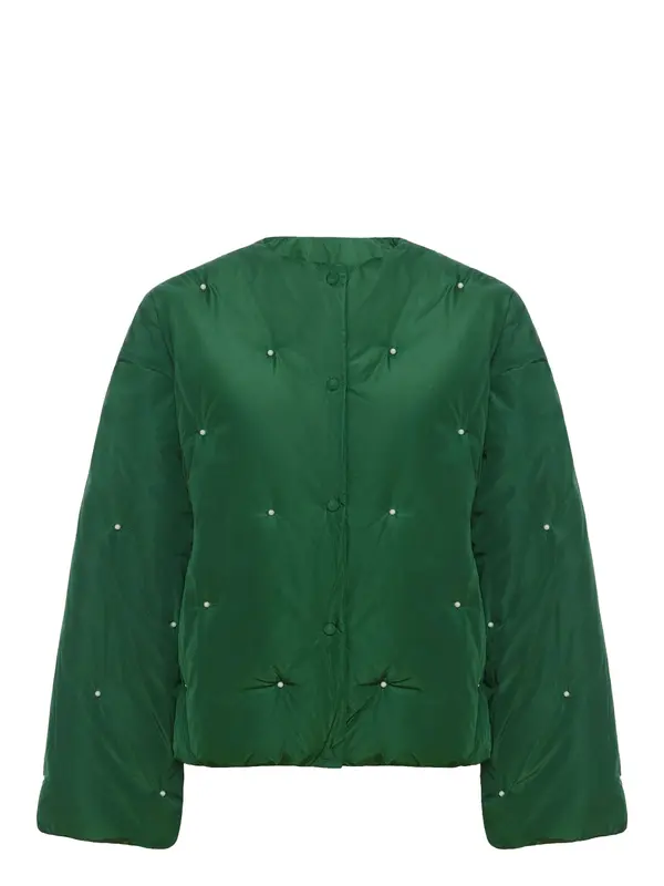 Sleeper Faux Pearl-embellished Bomber Jacket - Green