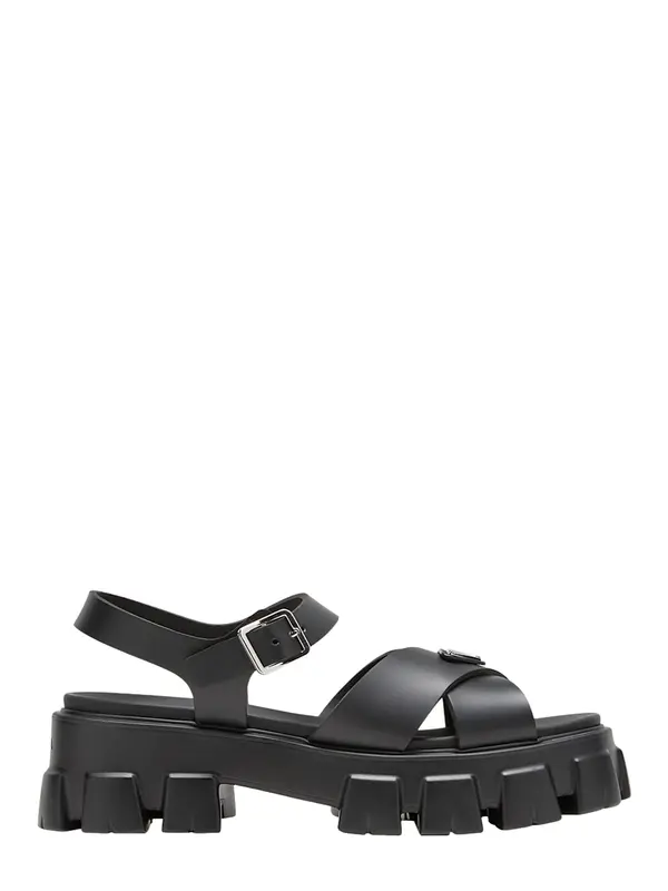 Prada Monolith Chunky Sandals - Nero