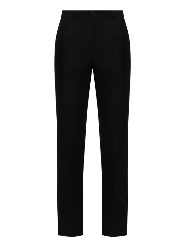 Dolce & Gabbana Tailored Linen Trousers - Black