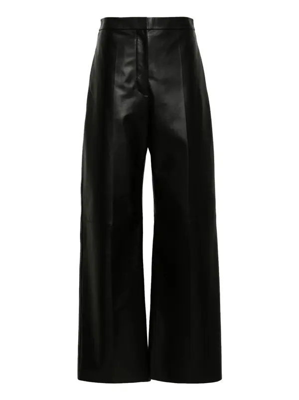 Fabiana Filippi Wide-leg Leather Trousers - Black