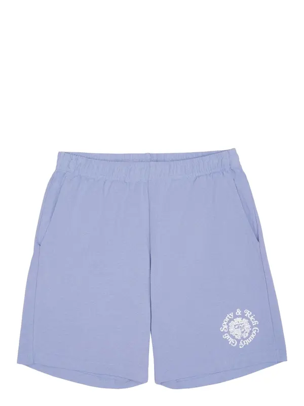 SPORTY & RICH Monte Carlo Cotton Track Shorts - Purple