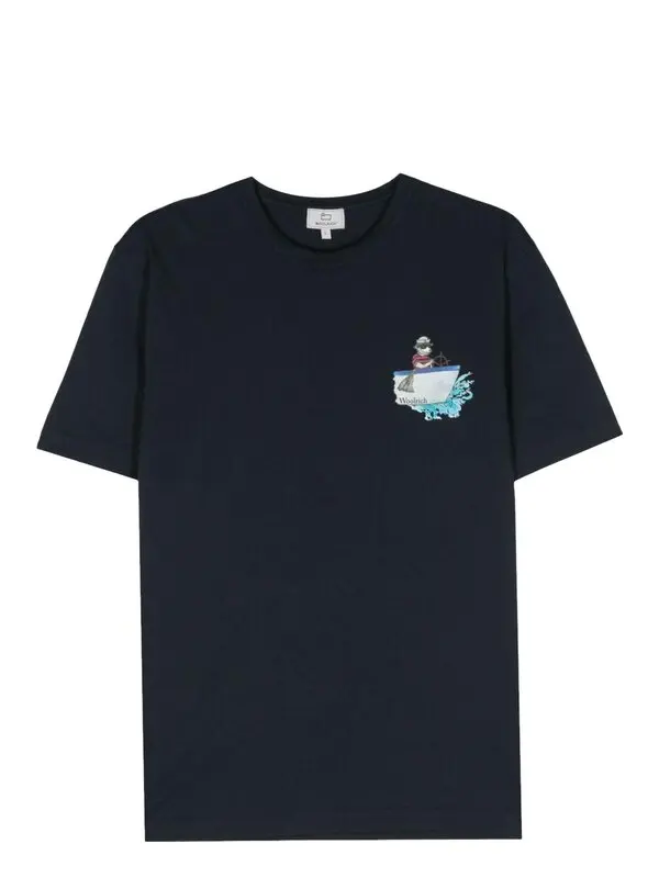 Woolrich Logo-print Cotton T-shirt - Blue
