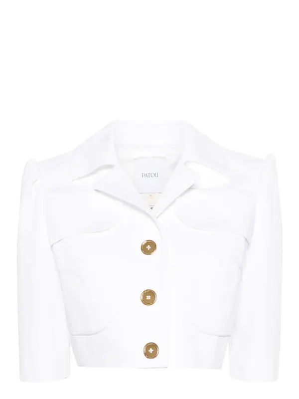 Patou Single-breasted Cropped Blazer - White