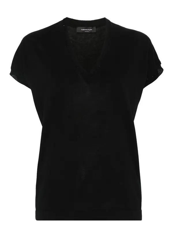 Fabiana Filippi Sequin-embellished Knit Top - Black