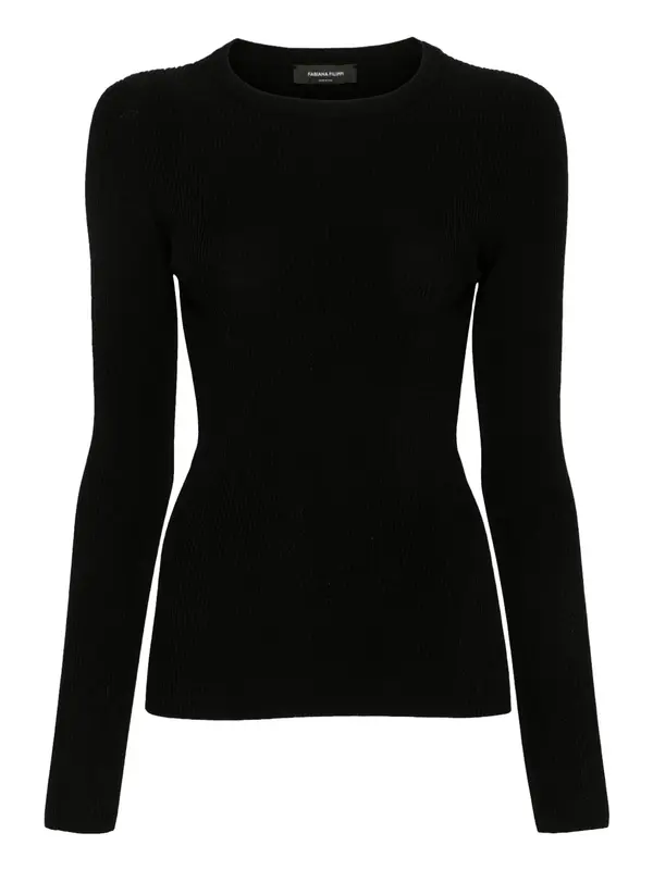 Fabiana Filippi Crew-neck Ribbed Jumper - Black