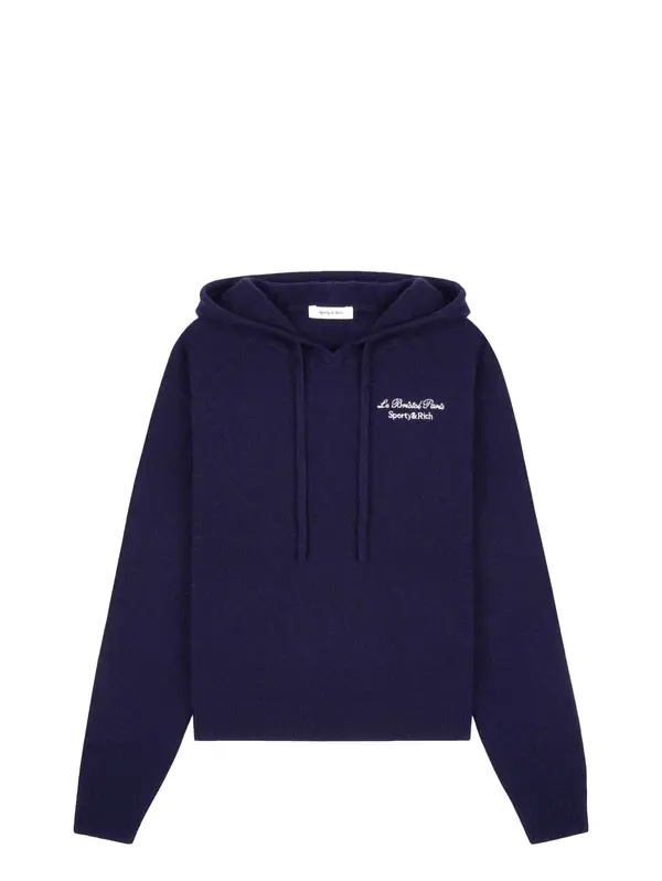 SPORTY & RICH Faubourg Cashmere Hoodie - Blue