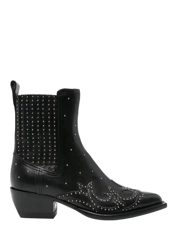 GOLDEN GOOSE Stud-embellished Leather Boots - Black